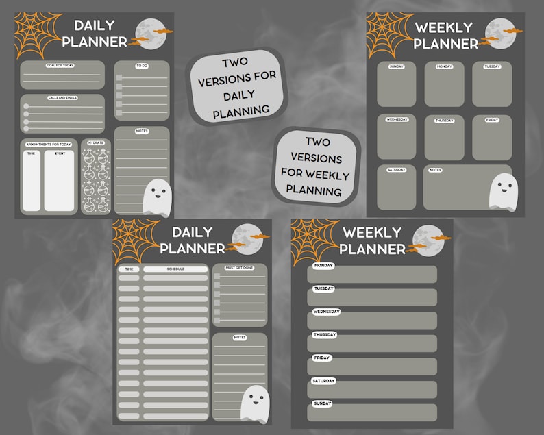 Spooky Full Planner | Day, Week, Month, Year Planner | Shopping ...
