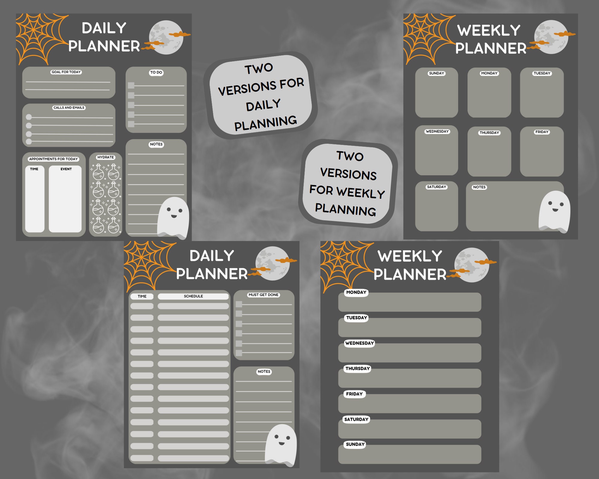 Spooky Full Planner | Day, Week, Month, Year Planner | Shopping ...