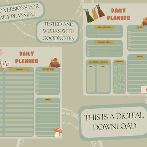 Daily Cottagecore Planner | Weekly Cottagecore Planner | Digital ...