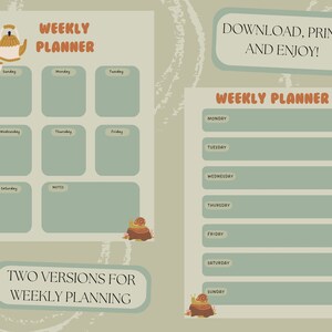 Daily Cottagecore Planner | Weekly Cottagecore Planner | Digital ...
