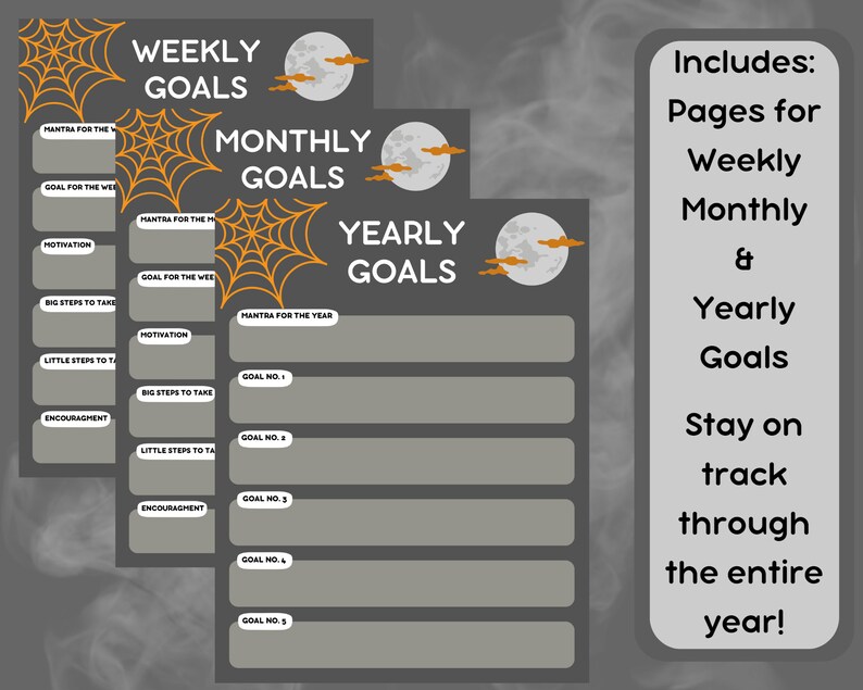 Spooky Full Planner | Day, Week, Month, Year Planner | Shopping ...