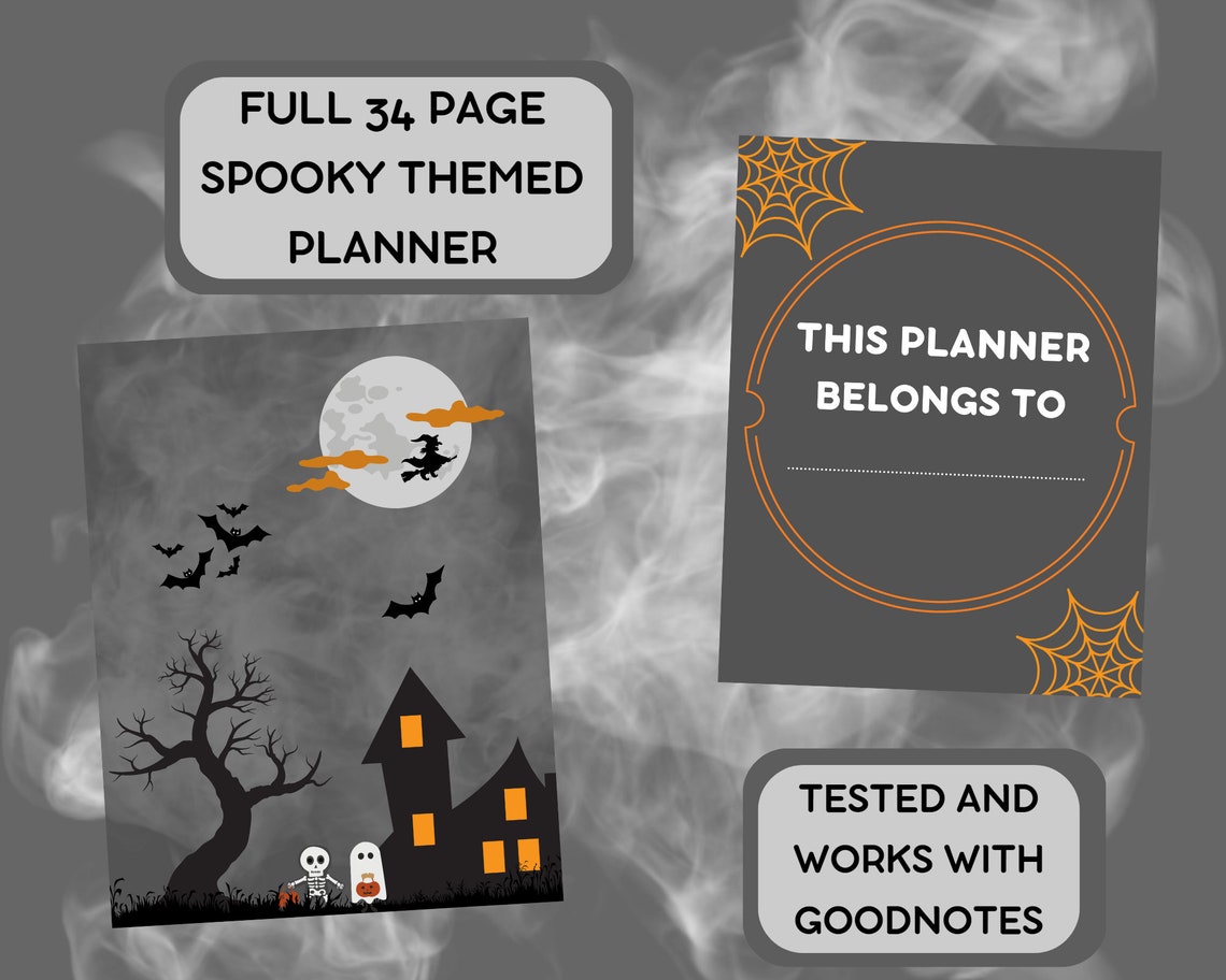 Spooky Full Planner | Day, Week, Month, Year Planner | Shopping ...