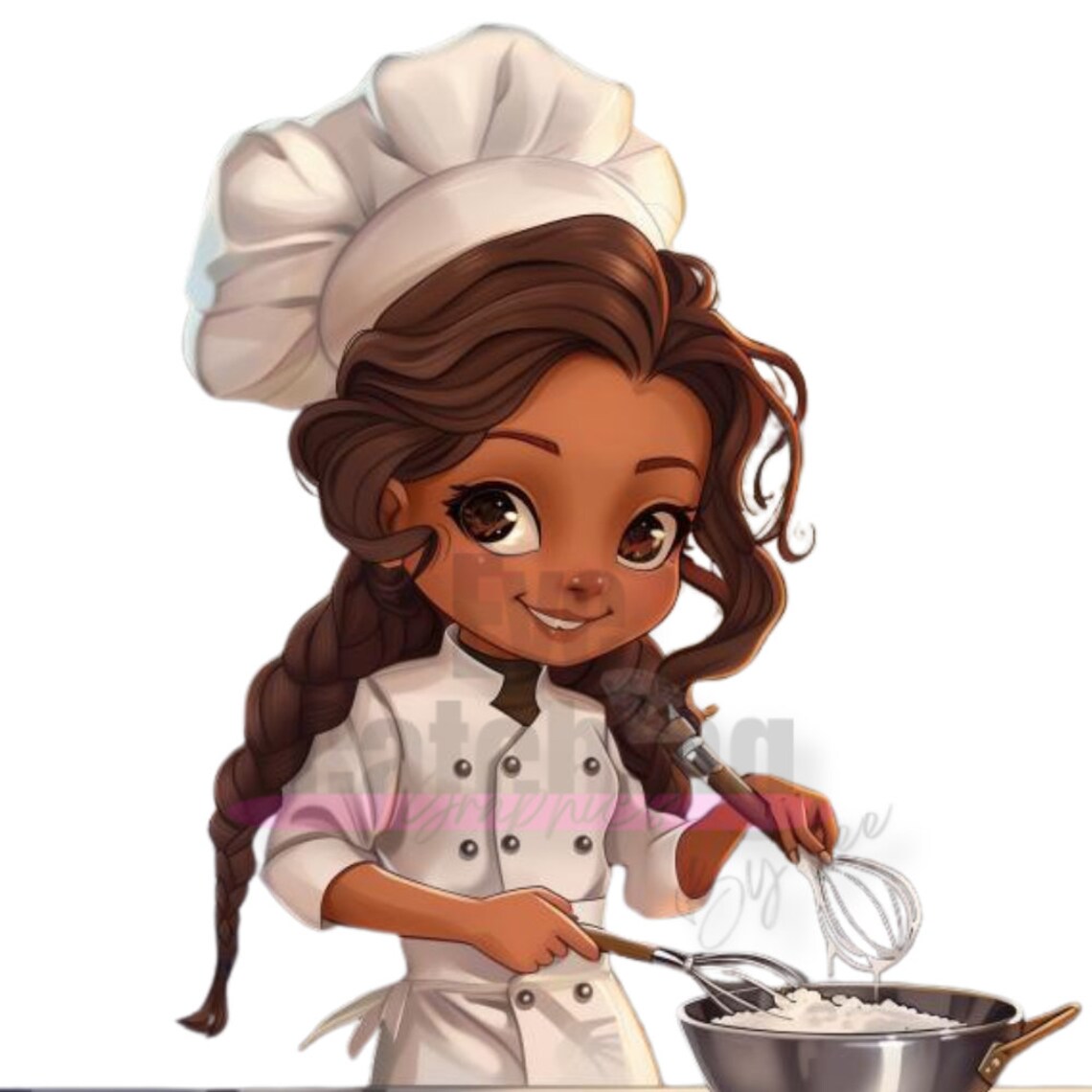 Female Chef Clipart, Chibi Girl Clipart, Cute Chibi Woman Chef, Clipart ...