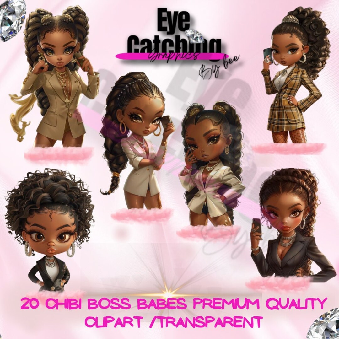 Chibi Girl Clipart, Fashion Chibi Clipart, Business Chibi Doll Clipart ...