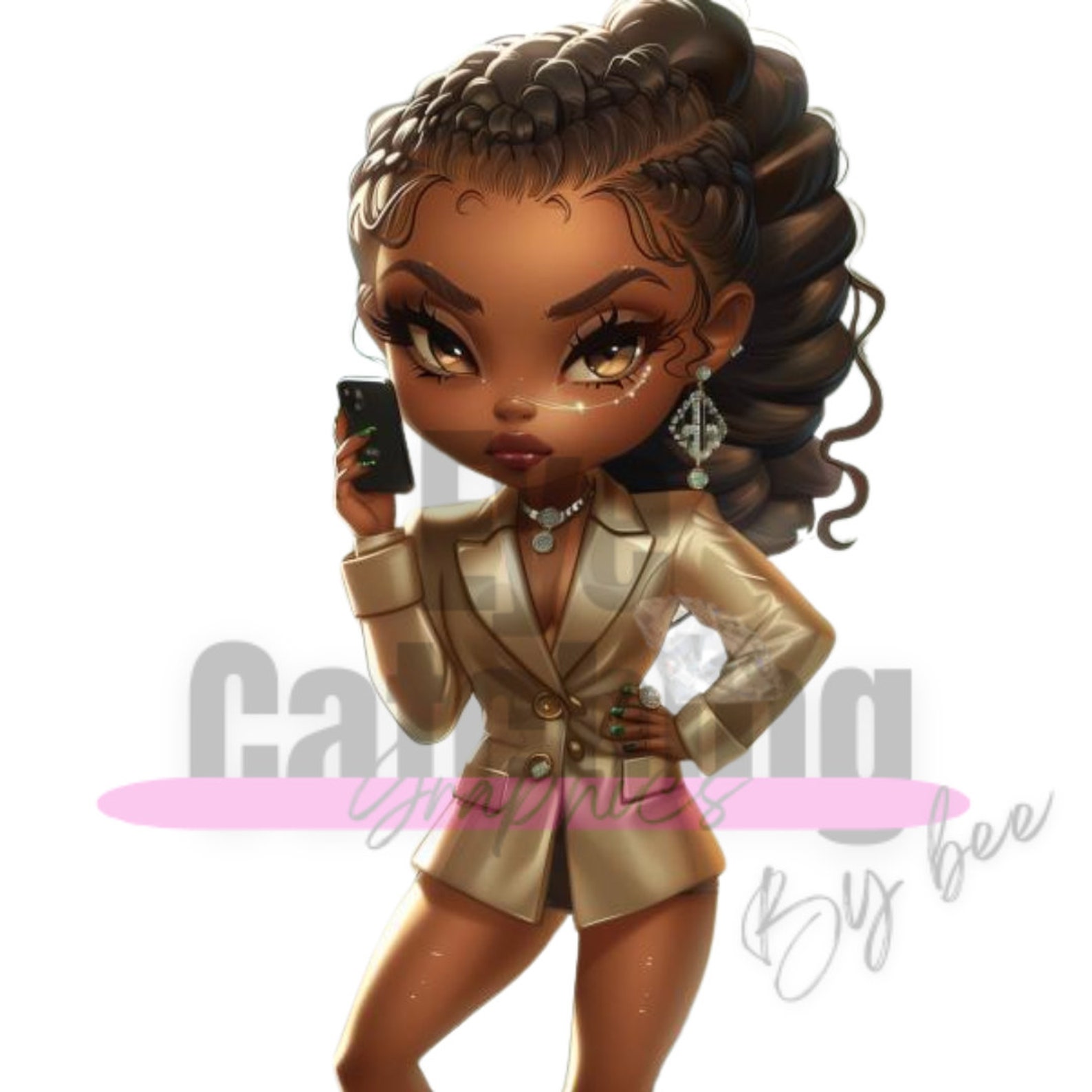 Chibi Girl Clipart, Fashion Chibi Clipart, Business Chibi Doll Clipart ...