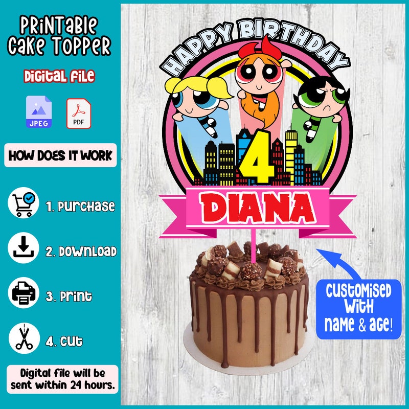 Powerpuff Girls Cake Topper - Etsy