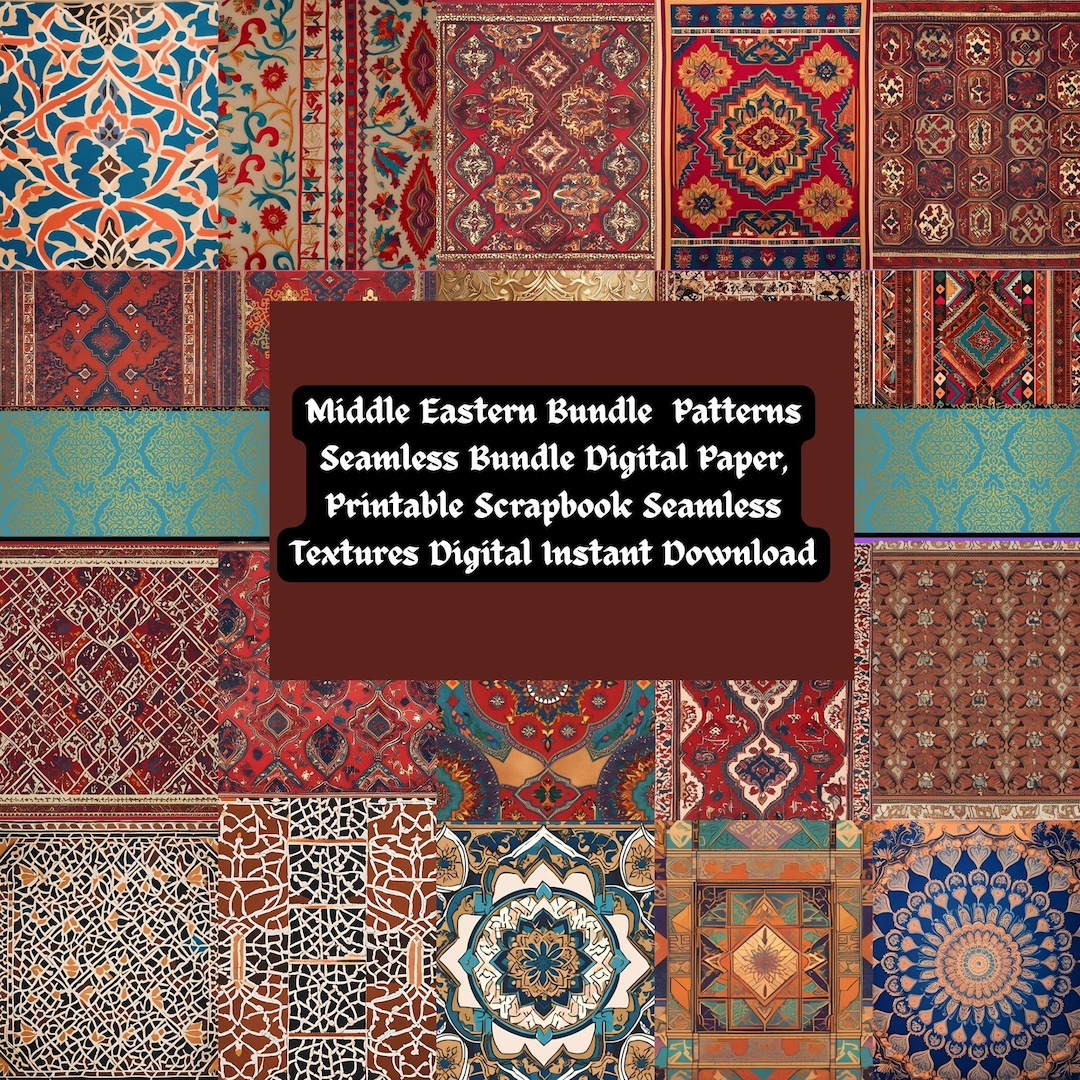 Middle Eastern Patterns: Seamless Digital Paper Bundle (digital ...