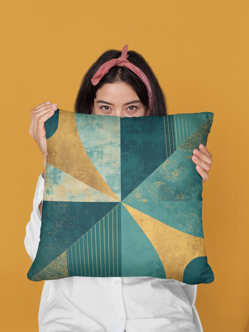 Shantress Nicole - Teal Golden Abstract Seamless Pattern (commercial ...