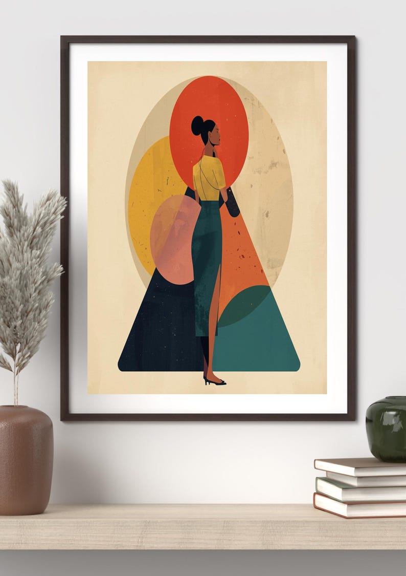 Working Woman Boho Geometry- Abstract Art Print by Shantress Nicole ...