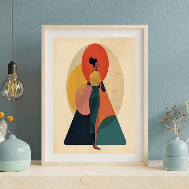 Working Woman Boho Geometry- Abstract Art Print by Shantress Nicole ...