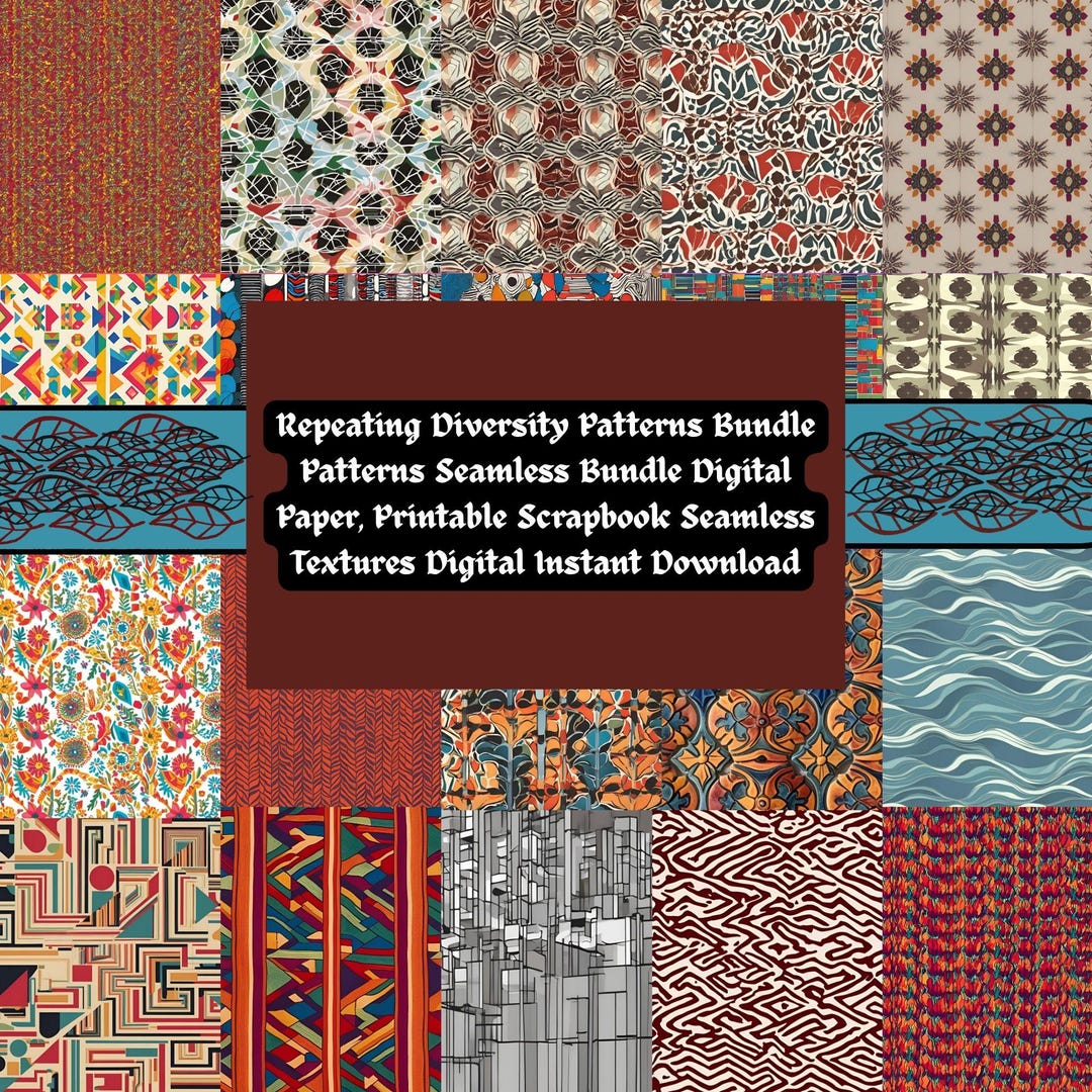 Repeating Diversity Bundle Patterns Seamless Bundle Digital Paper ...