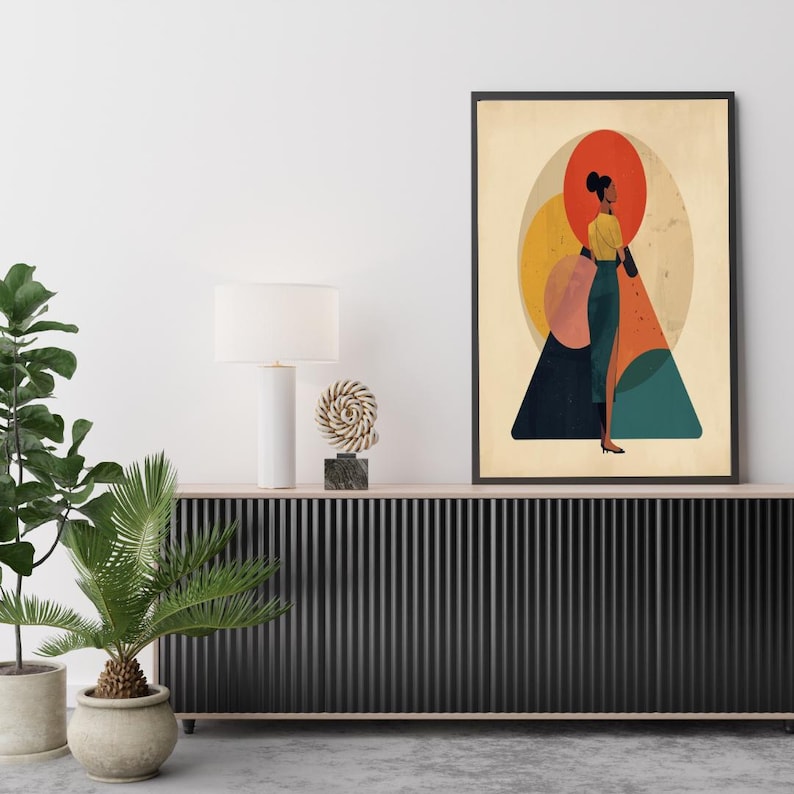 Working Woman Boho Geometry- Abstract Art Print by Shantress Nicole ...