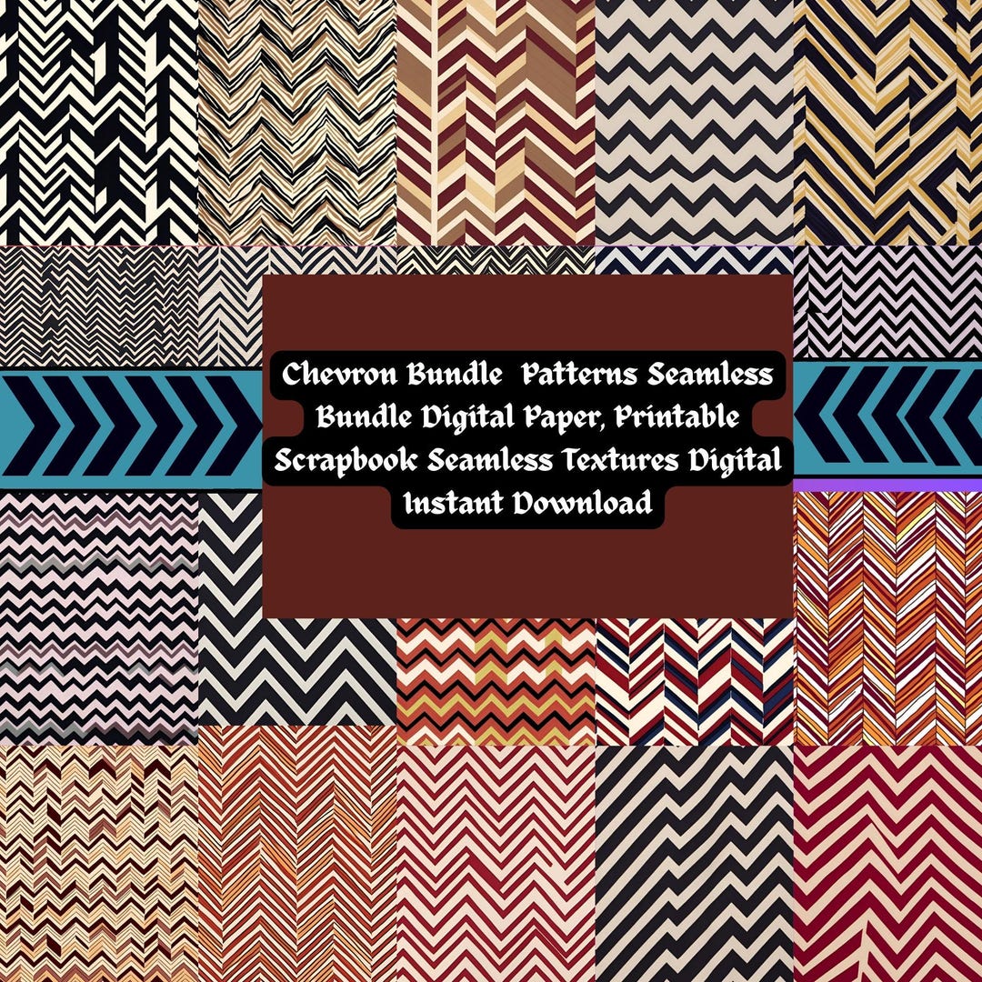 Chevron Bundle Patterns Seamless Bundle Digital Paper, Printable ...