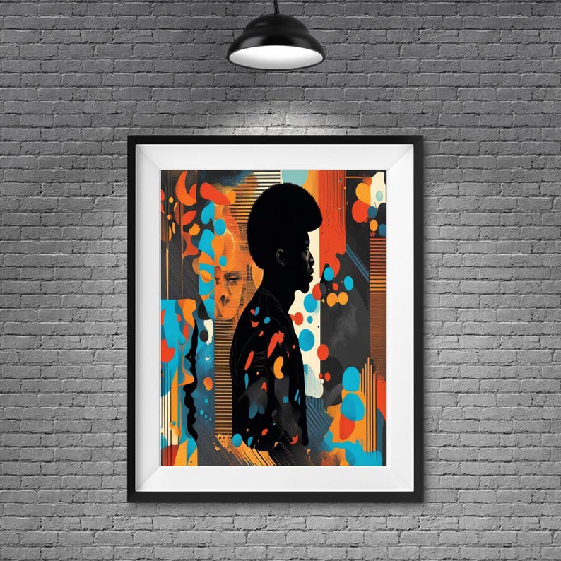 Afro African Man Abstract Printable Digital Downloadable African Art - Etsy