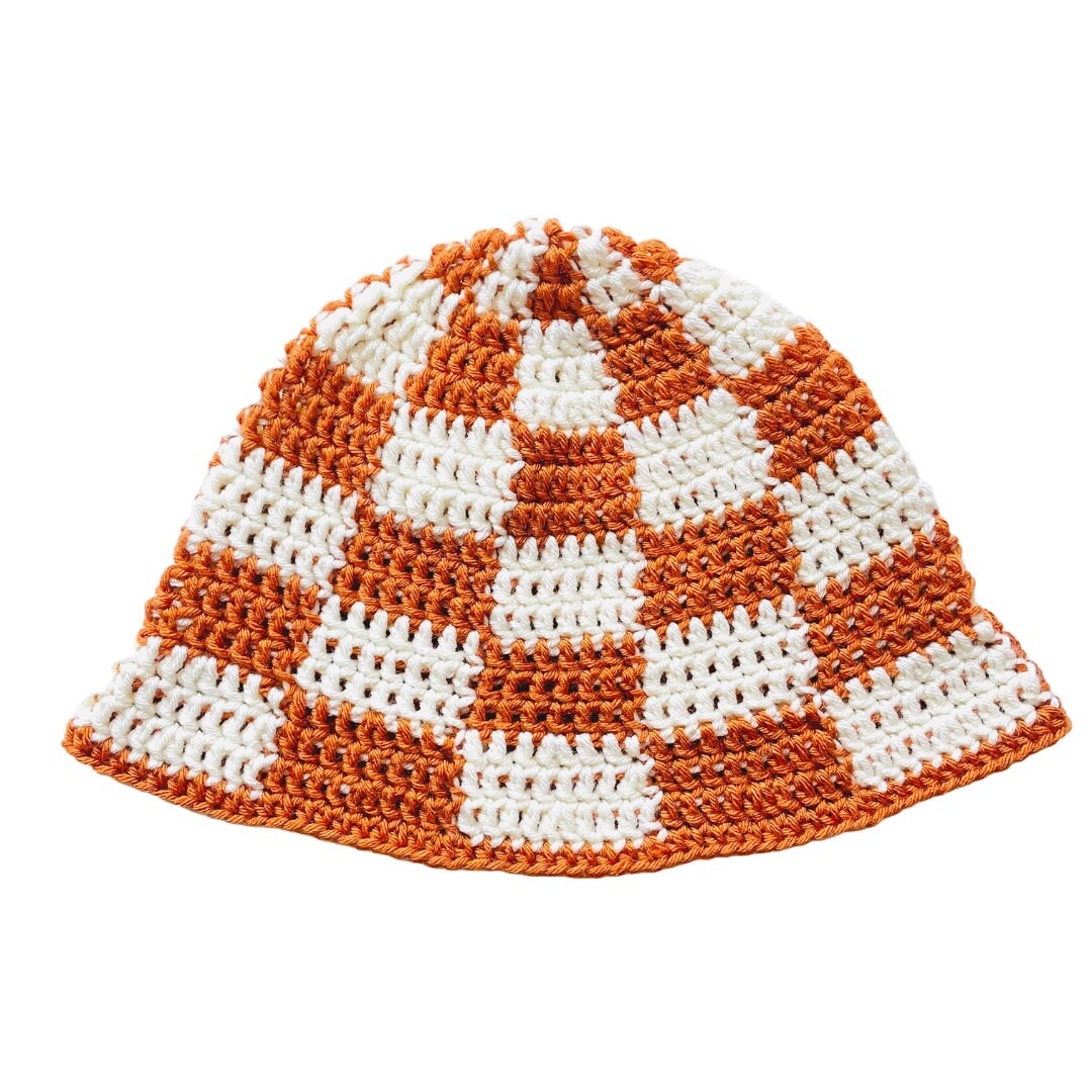 Checkered Bucket Hat / Handmade Crochet Trendy Bucket Hat / Sun Hat ...