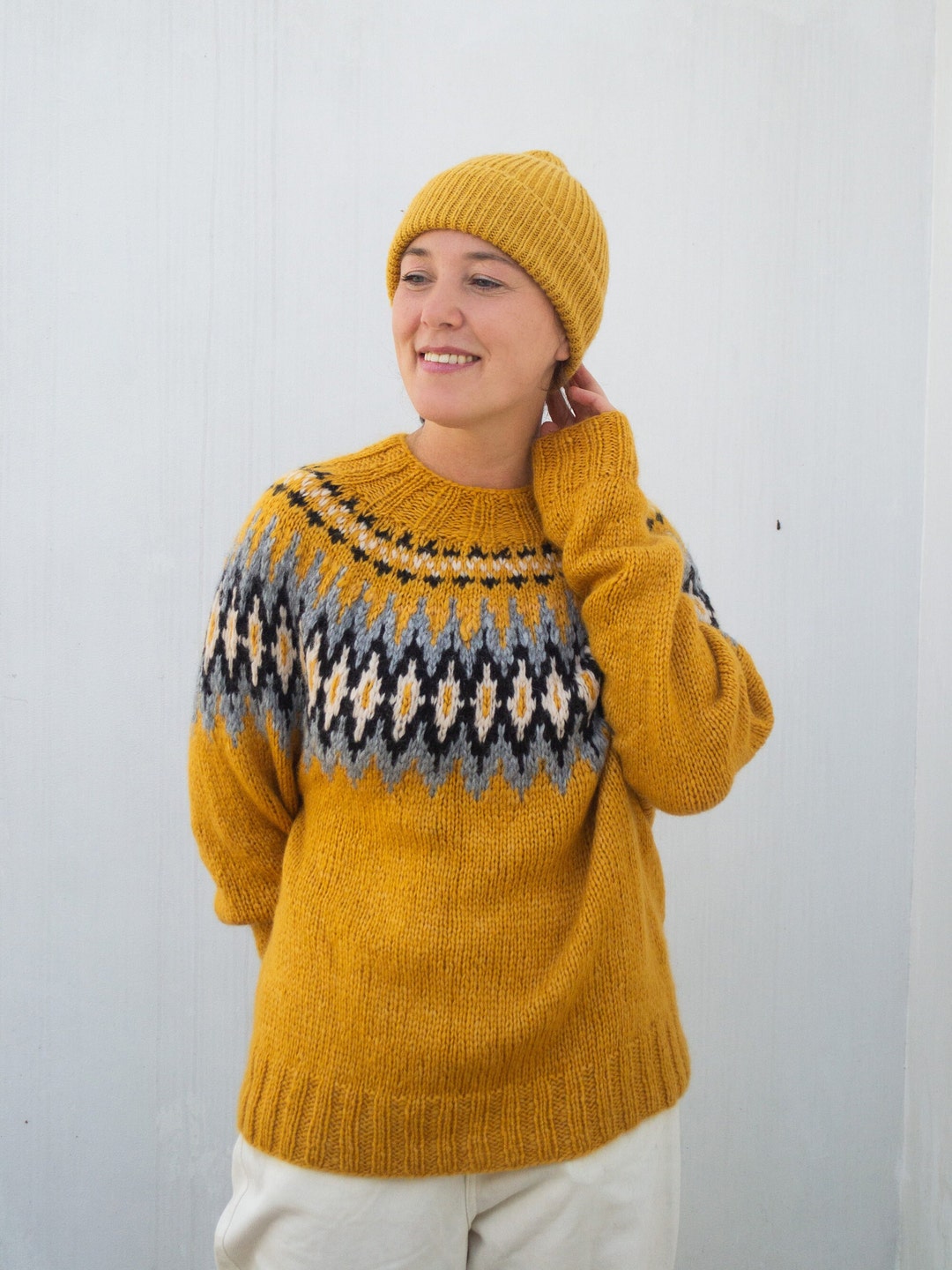 Color Icelandic Wool Sweater for Women Icelandic Retro Design - Etsy
