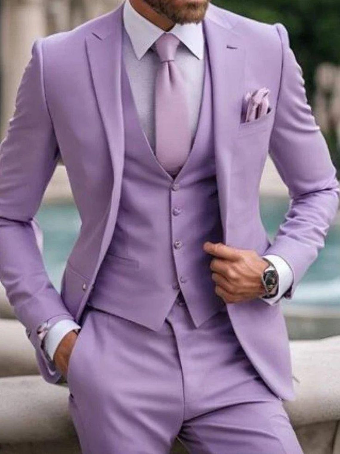 Men Suit - Men Lavender Suit - Groom Wedding Suit - Men Wedding ...