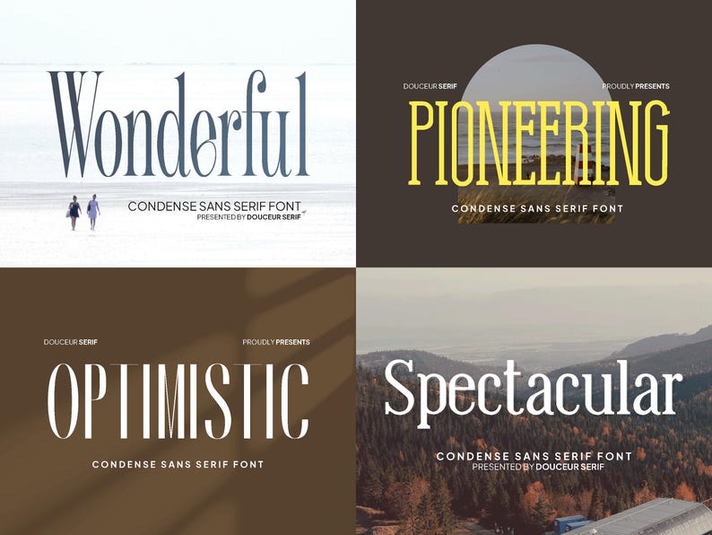 Condensed Font Bundle, Narrow Condensed, Tall Thin, Branding, Procreate ...