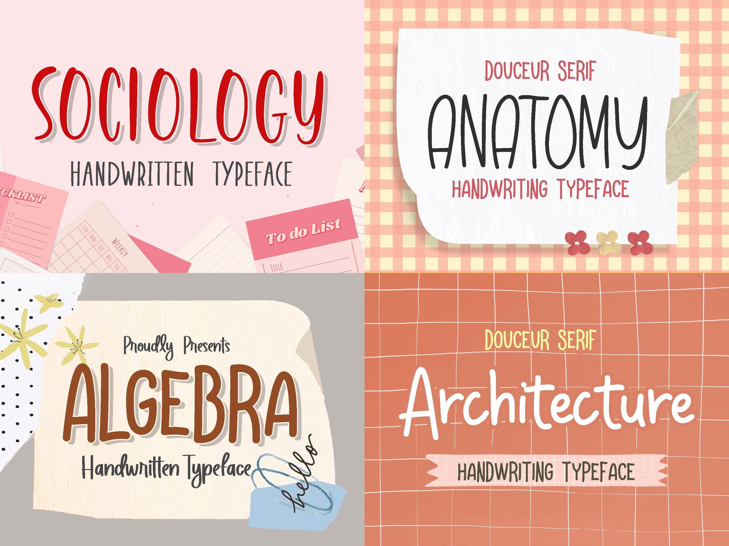 Handwriting Font Bundle, Handwritten Fonts, Study, Goodnotes, Note ...