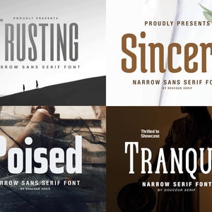 Narrow Font Bundle, Condensed Narrow, Tall Thin, Modern, Beautiful ...