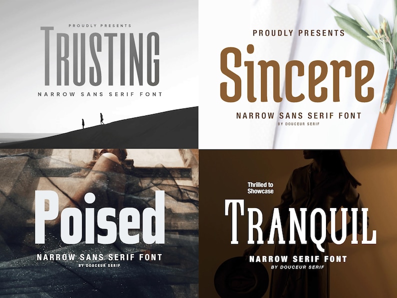 Narrow Font Bundle, Condensed Narrow, Tall Thin, Modern, Beautiful ...