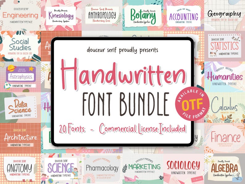 Handwriting Font Bundle, Handwritten Fonts, Study, Goodnotes, Note ...