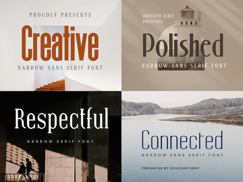 Narrow Font Bundle, Condensed Narrow, Tall Thin, Modern, Beautiful ...