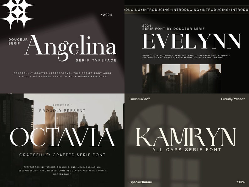 Modern Serif Font Bundle, Logo Fonts, Wedding Fonts, Luxe Fonts ...