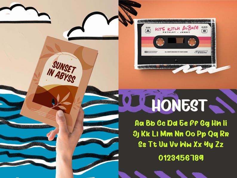 Bold Marker Font Bundle, Bold Black Sharpie Pen, Display, Handwritten ...