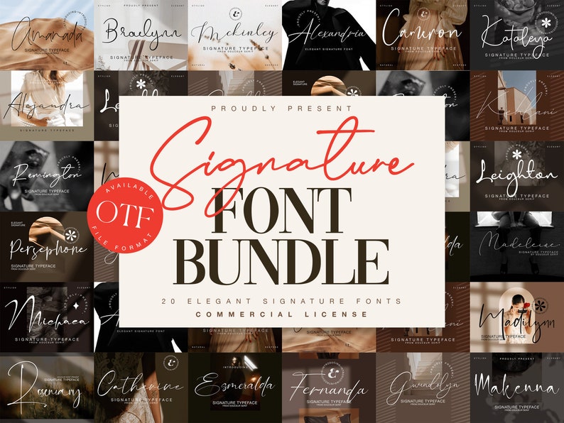 Signature Font Bundle, Calligraphy Font, Logo Fonts, Wedding Fonts ...