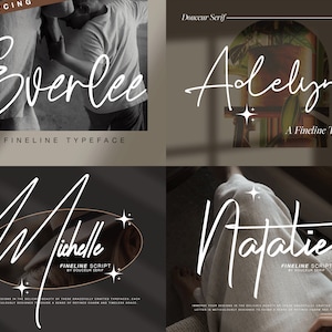 Fine Line Font Bundle, Signature Font, Logo Fonts, Wedding Fonts ...