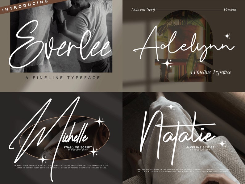 Fine Line Font Bundle, Signature Font, Logo Fonts, Wedding Fonts ...