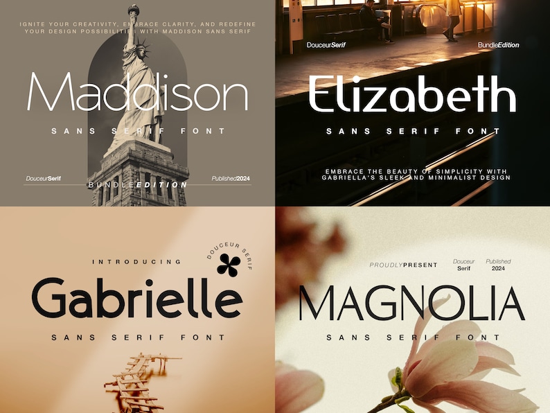 Modern Sans Serif Font Bundle, Sans Serif Fonts, Luxury Fonts, Branding ...