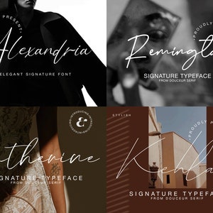 Signature Font Bundle, Calligraphy Font, Logo Fonts, Wedding Fonts ...