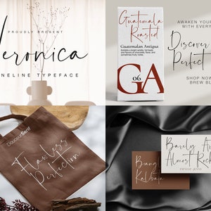 Fine Line Font Bundle, Signature Font, Logo Fonts, Wedding Fonts ...