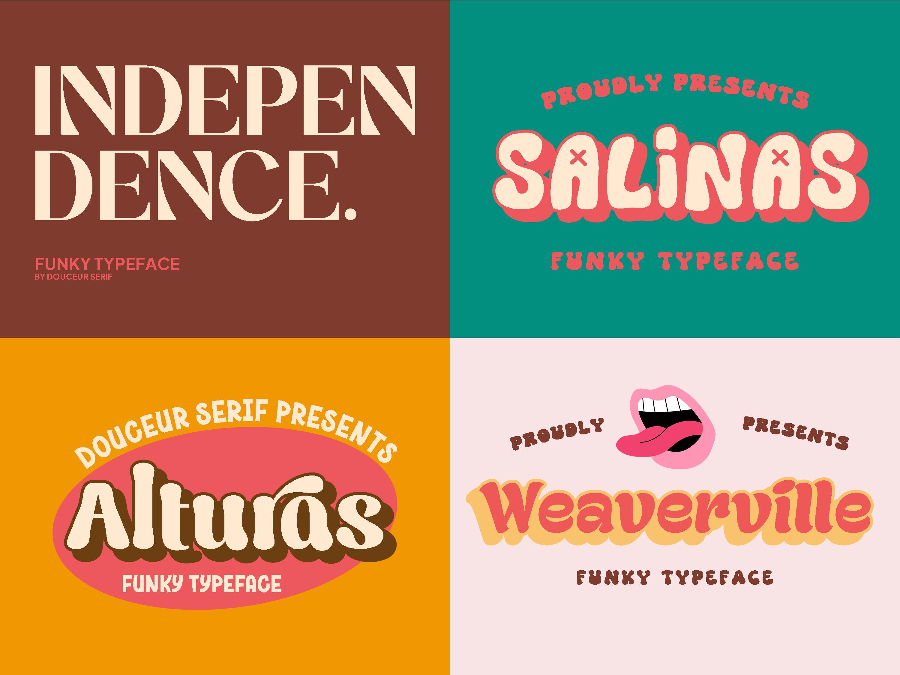 Funky Font Bundle, Modern Retro Fonts, Groovy, 60s 70s Hipster ...