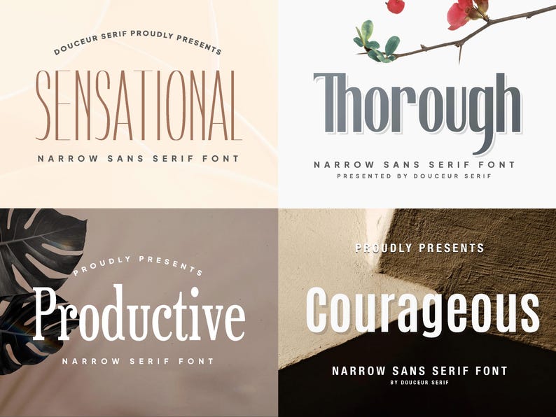 Narrow Font Bundle, Condensed Narrow, Tall Thin, Modern, Beautiful ...