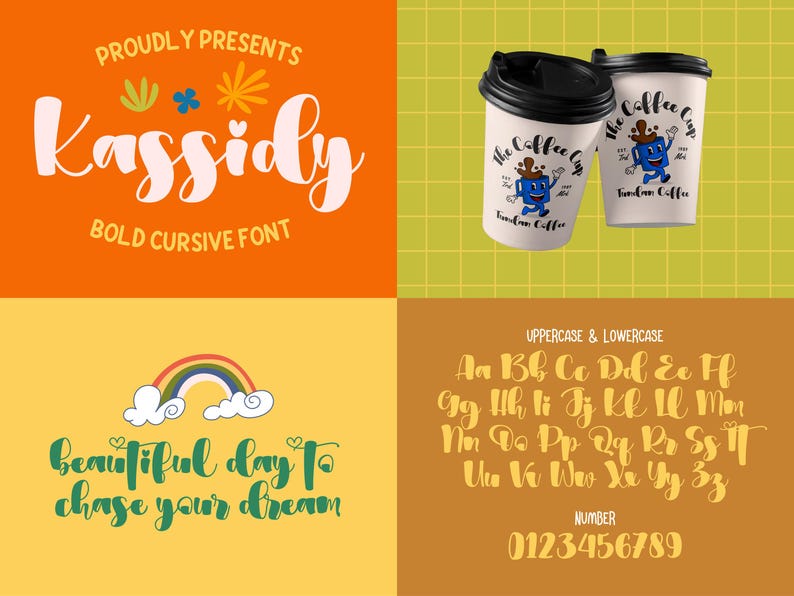 Bold Cursive Font Bundle, Bubbly Bold Cursive Fonts, Modern Logo Fonts ...