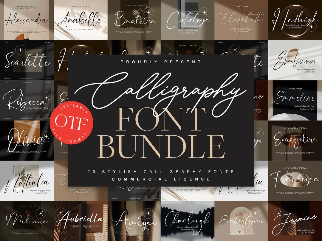 Calligraphy Font Bundle, Cursive Font, Logo Fonts, Wedding Fonts ...