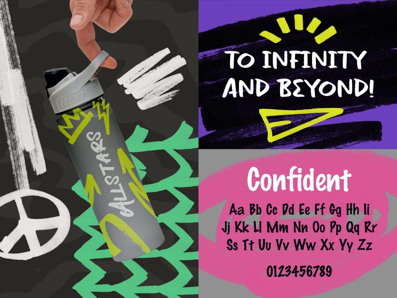 Bold Marker Font Bundle, Bold Black Sharpie Pen, Display, Handwritten ...