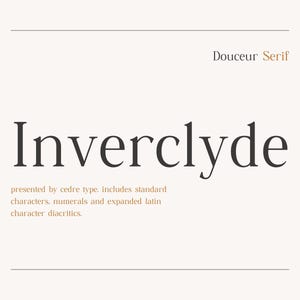 Inverclyde Font – Modern Serif Typeface, Branding, Elegant, Ligatures ...