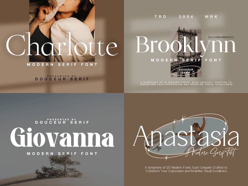 Paquete de fuentes modernas, fuentes de logotipos, fuentes de boda ...