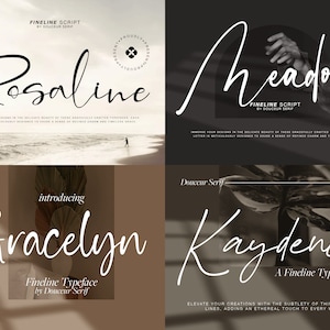Fine Line Font Bundle, Signature Font, Logo Fonts, Wedding Fonts ...