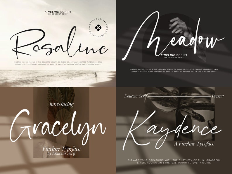 Fine Line Font Bundle, Signature Font, Logo Fonts, Wedding Fonts ...