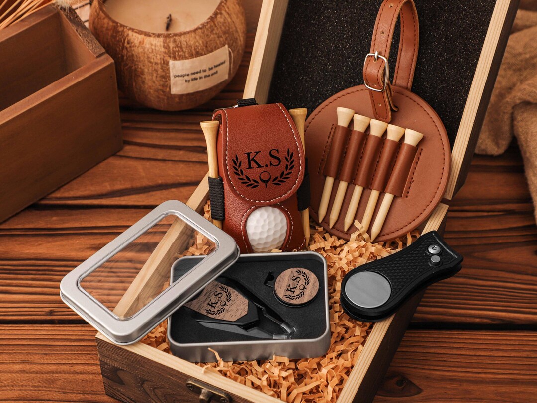 Personalized Golf Gift Set, Golf Gift Box for Golfer, Golf Bag Tag With ...