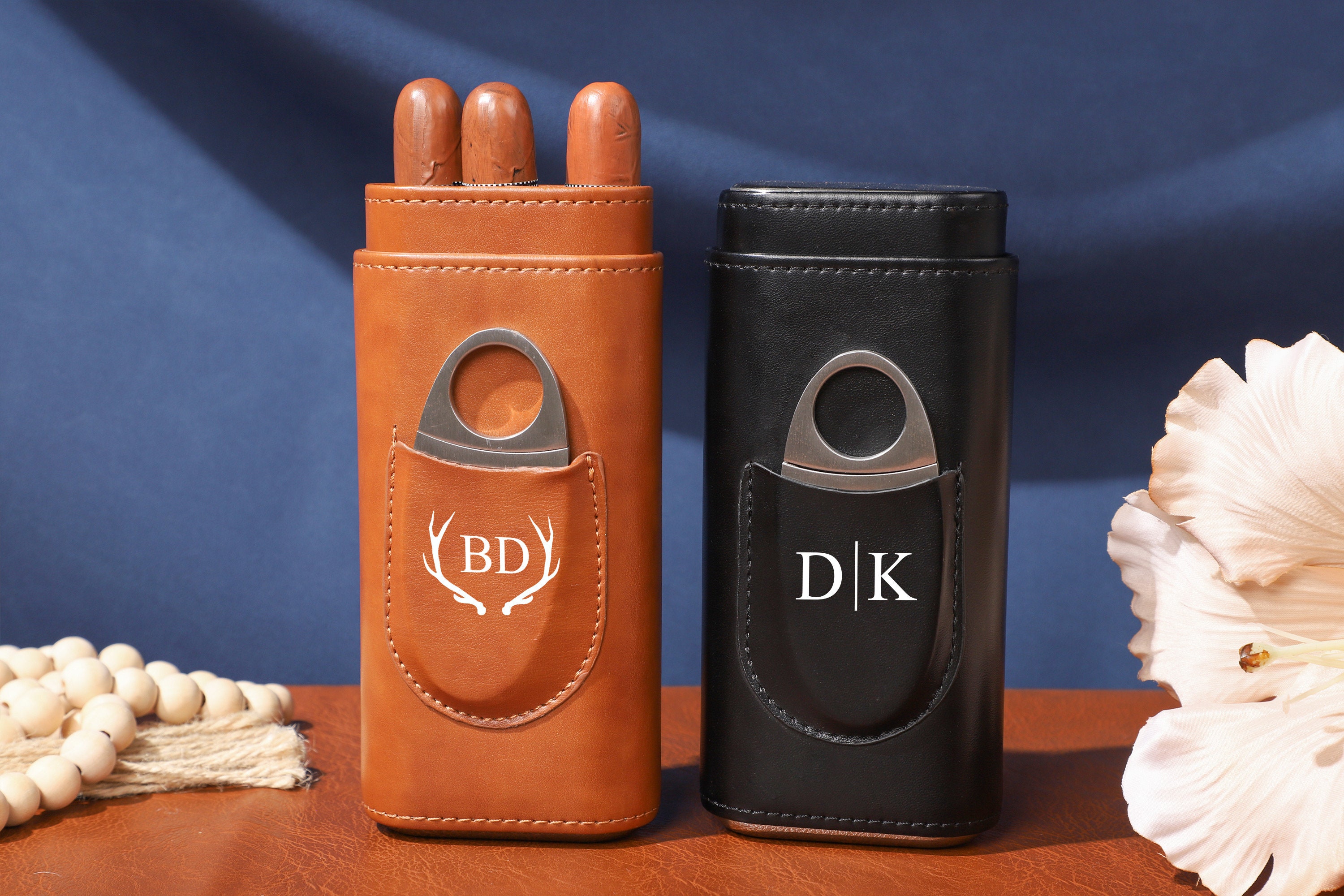 Personalized Cigar Case With Cutter Leather Cigar Travel - Etsy