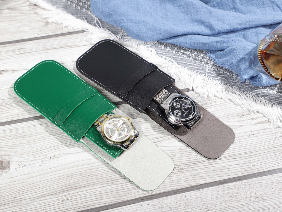 Personalized Watch Case for Dad, Watch Pouch, Travel Watch Bag, Single ...