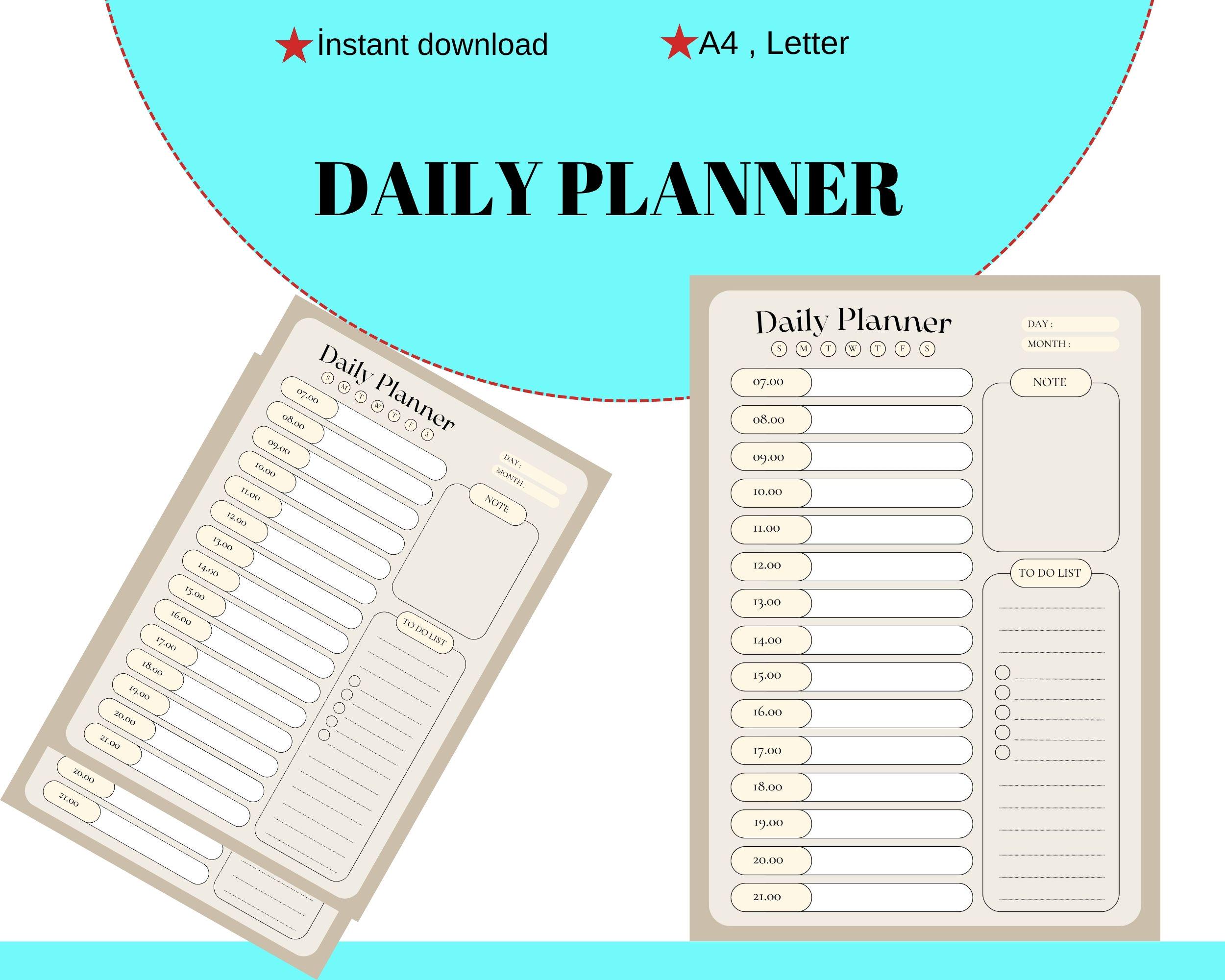 Editable Work Planner Printable Daily Schedule, To-do List & Priority ...