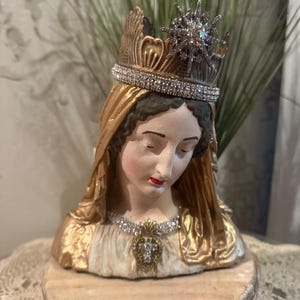 Madonna Virgin Mary Gold - Etsy