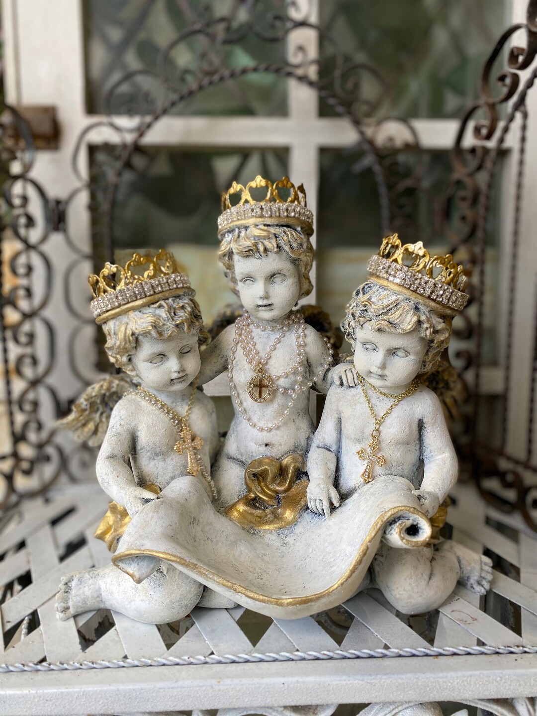 Trio Cherubs Crowned Cherubs - Etsy